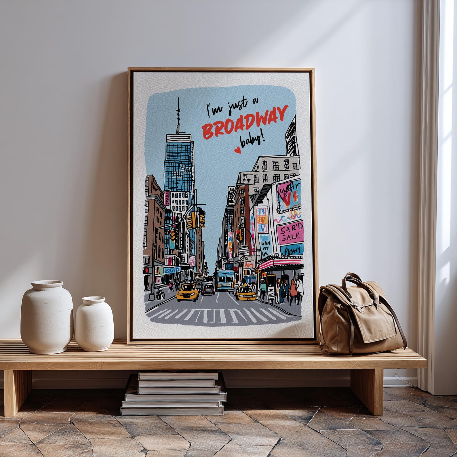 NYC Broadway Travel Poster, I'm Just a Broadway Baby Print, New York ...