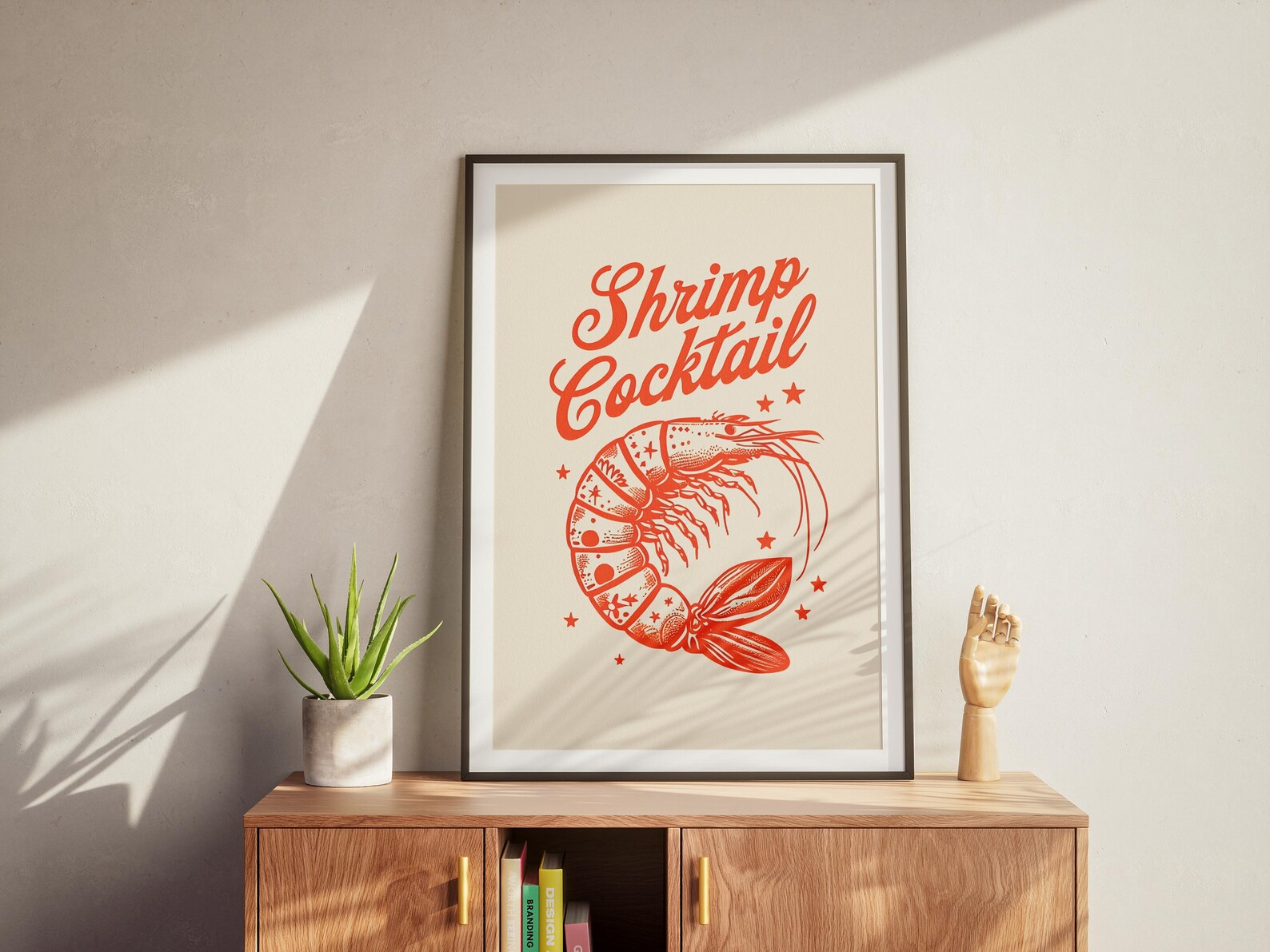 Vintage Shrimp Cocktail Wall Art, Seafood Kitchen Decor, Coastal Poster ...