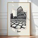 Rome Wall Art Print, Minimalistic Colosseum Poster, Modern Travel ...