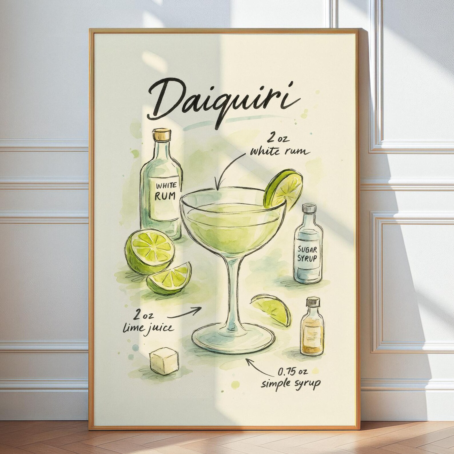 Daiquiri Art Digital Print, Bar Cart Decor Cocktail Poster, Party ...