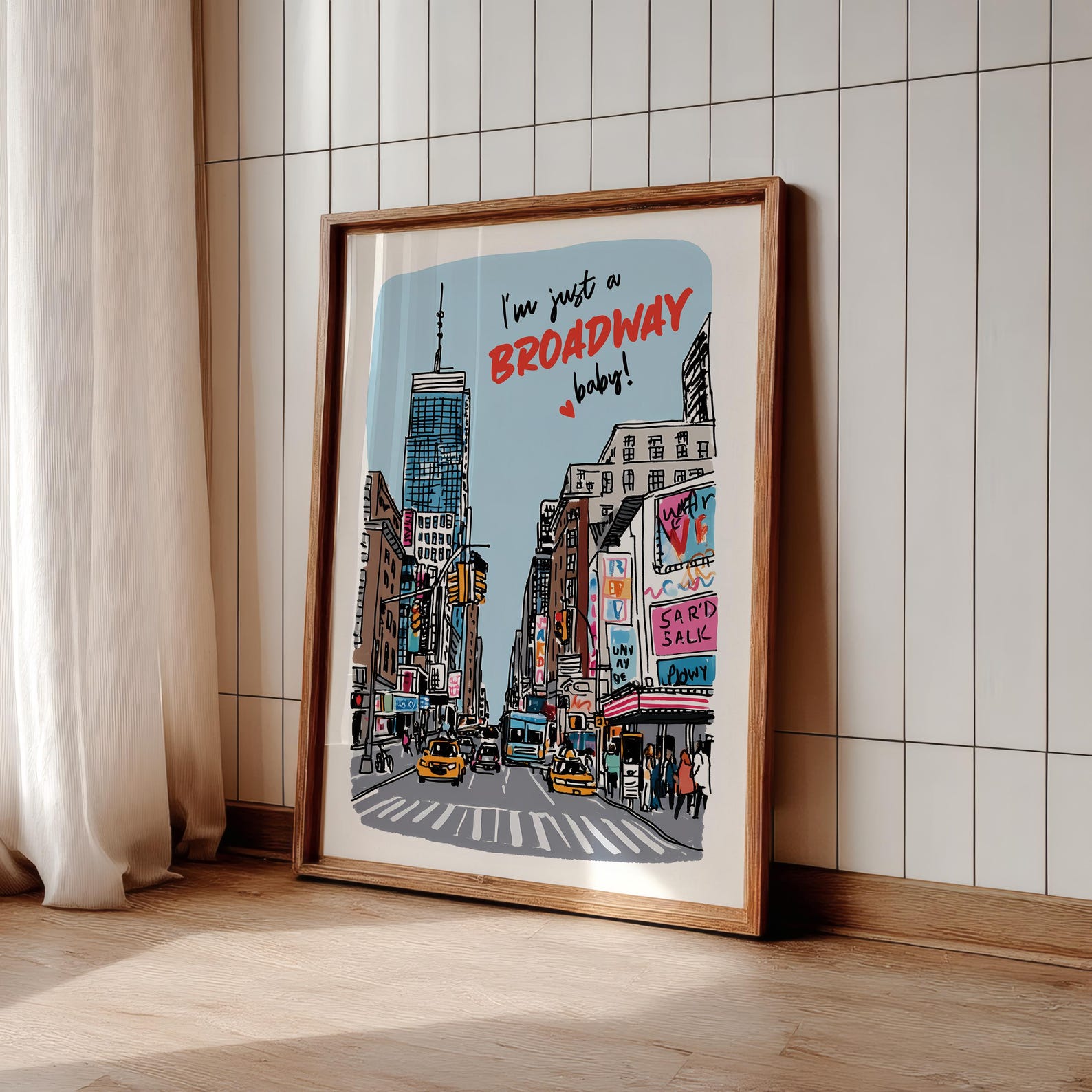 NYC Broadway Travel Poster, I'm Just a Broadway Baby Print, New York ...