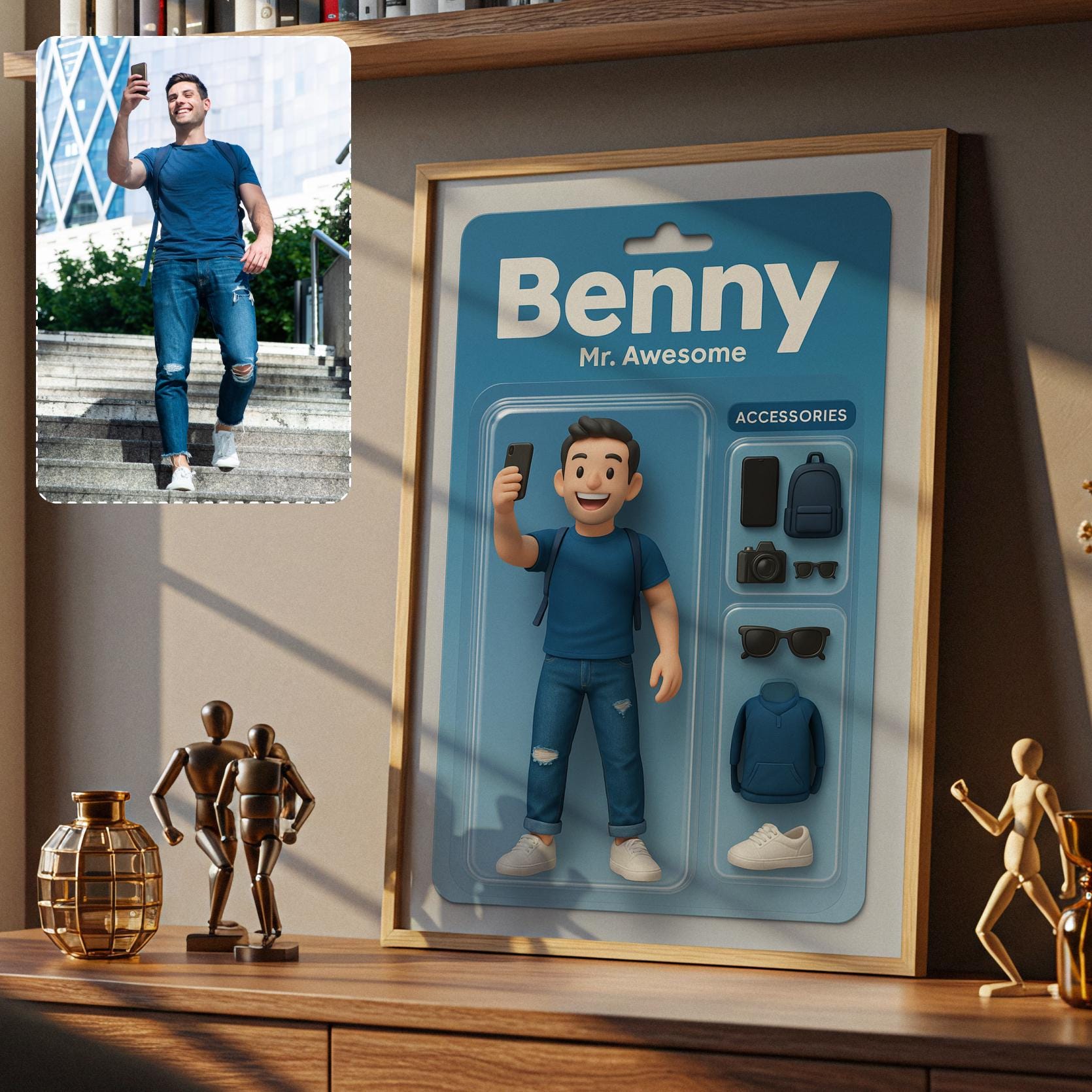 Custom Action Figure Digital Print, Personalized Caricature Toy ...