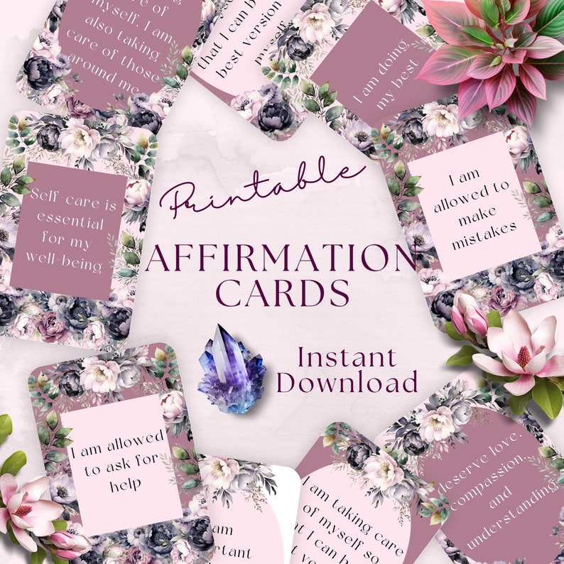 Holistic Self-care Daily Affirmation Cards Increase Self-love Improve ...