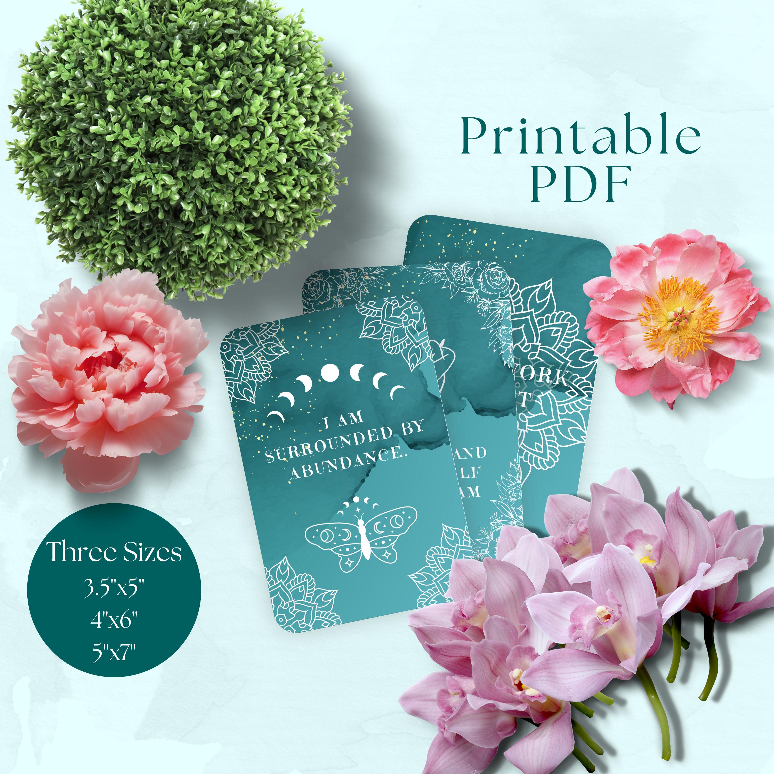 Positive Affirmation Cards for Women - Teal - Manifest Self Love ...
