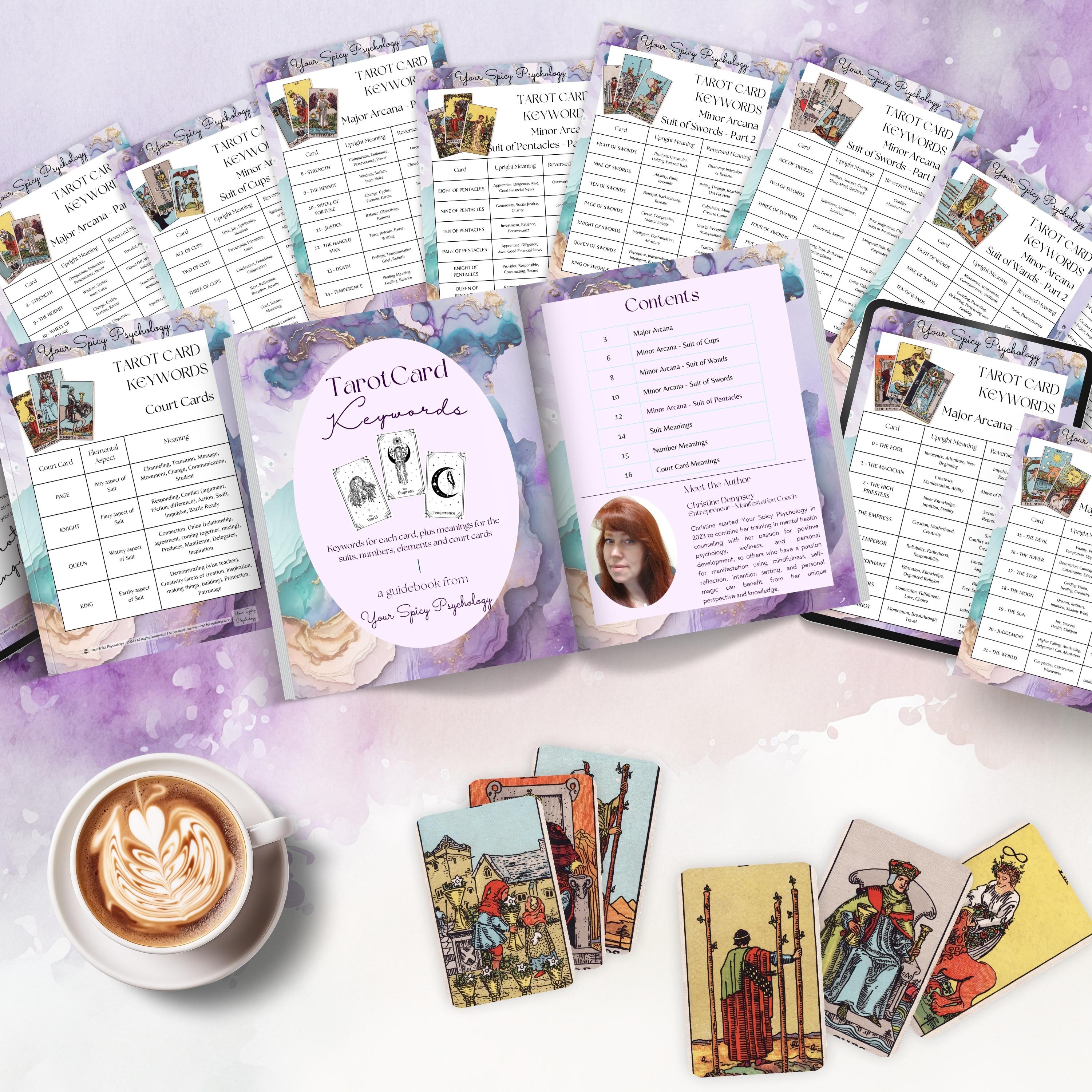 RWS Rider-waite-smith Tarot 78 Card Keyword Cheatsheet Guidebook ...