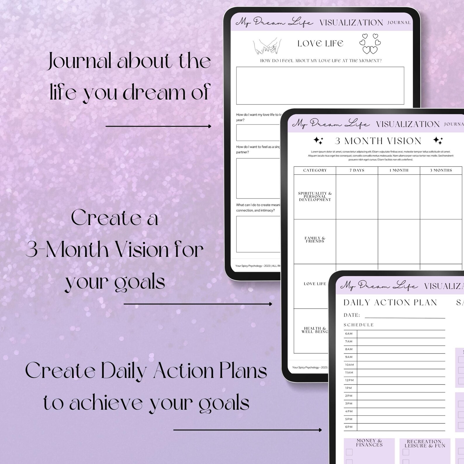 Dream Life Journal Visualization Journal | Manifestation Planner ...