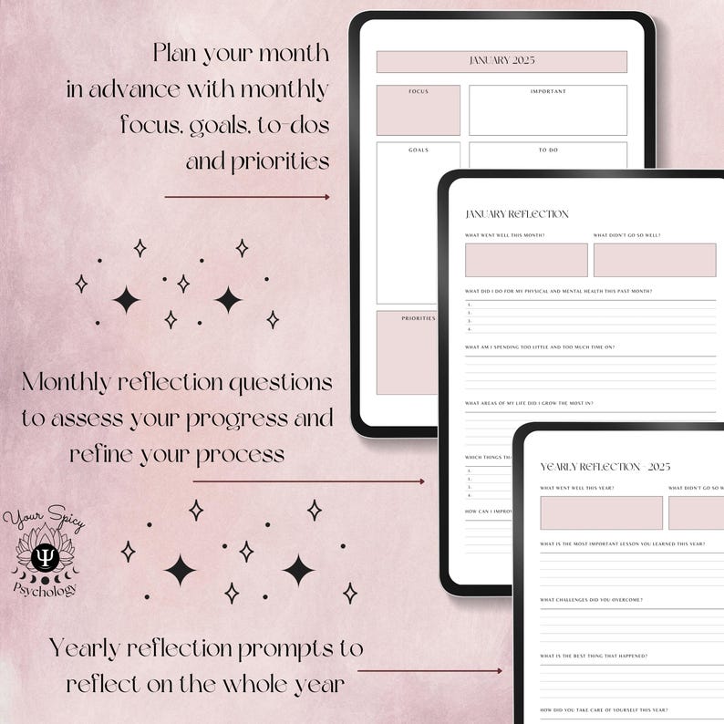 2025 Monthly Printable Planner - Month on Two Pages Calendar - Sunday ...