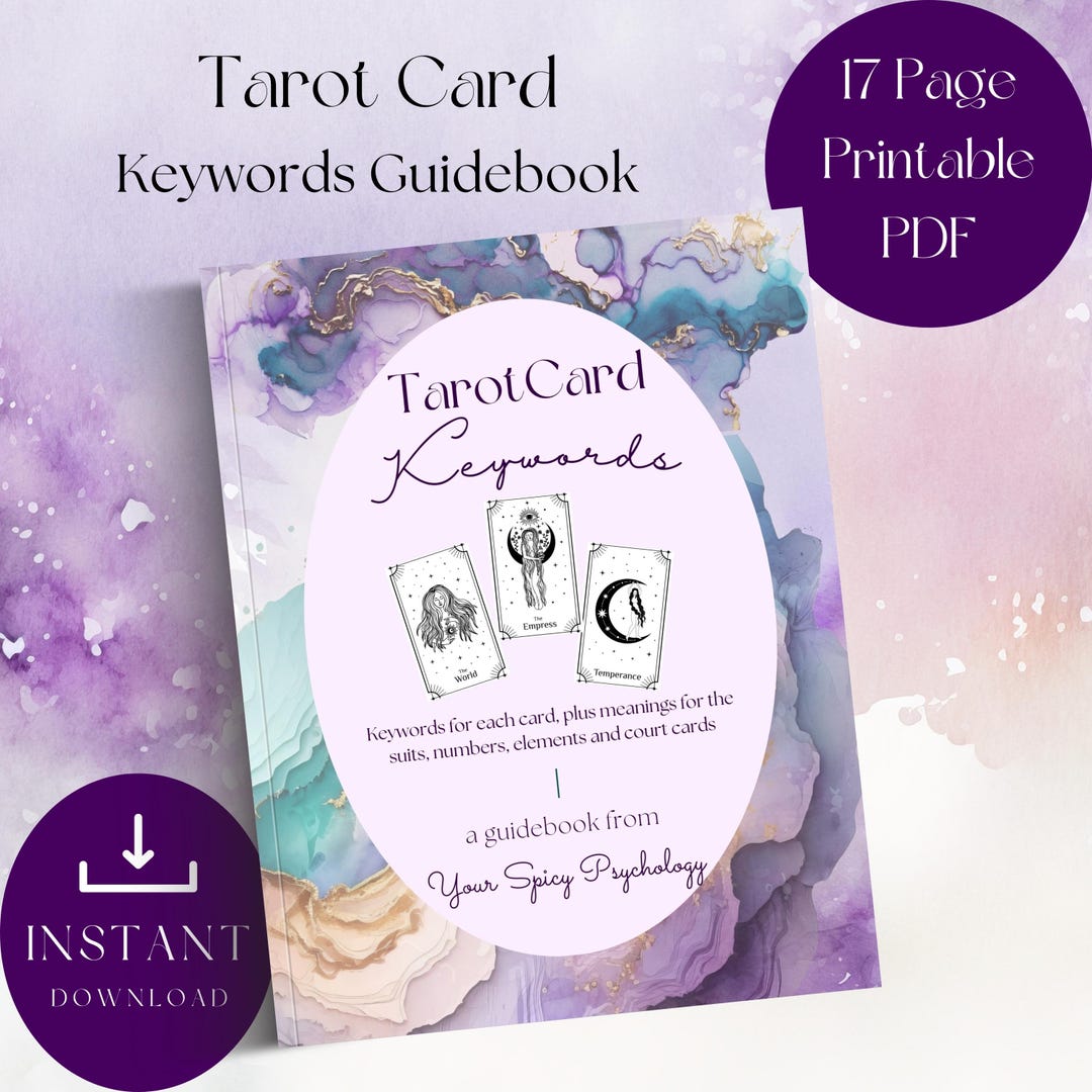 RWS Rider-waite-smith Tarot 78 Card Keyword Cheatsheet Guidebook | Reference Charts | Upright ...