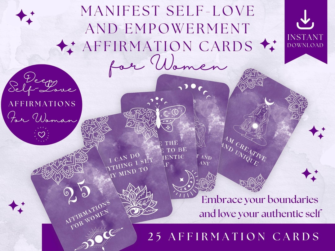 Positive Affirmation Cards for Women Purple Manifest Self Love ...