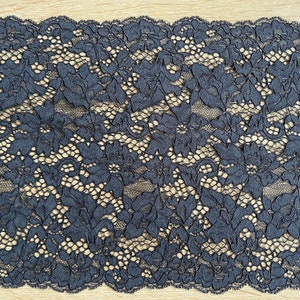 2metres Dark Navy Lace Trim Bold Floral Eyelet Flower Lace Trim 9" Navy ...