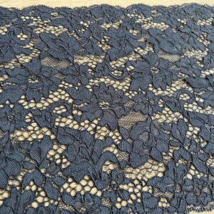 2metres Dark Navy Lace Trim Bold Floral Eyelet Flower Lace Trim 9" Navy ...