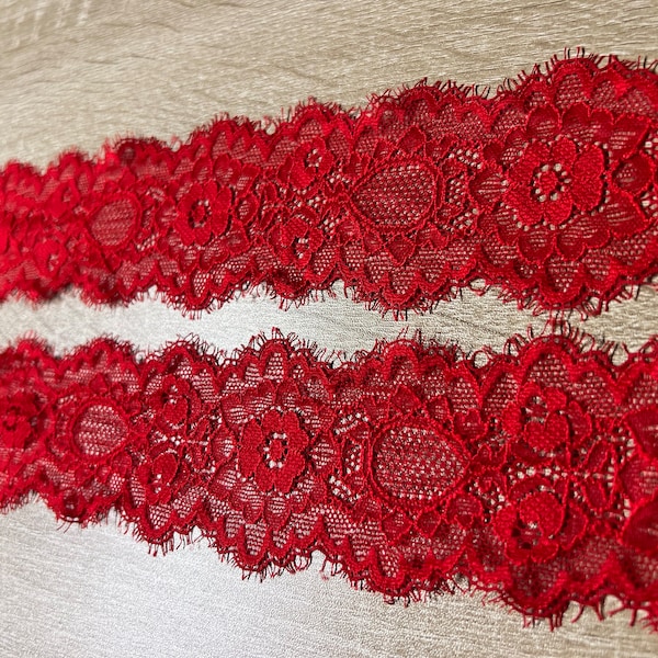 Red Lace Fabric - Etsy