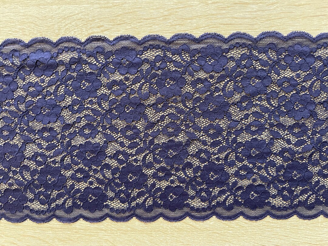 2 Metres Midnight Navy Blue Lace Trim, Floral Lace Tulle, Galloon Lace ...