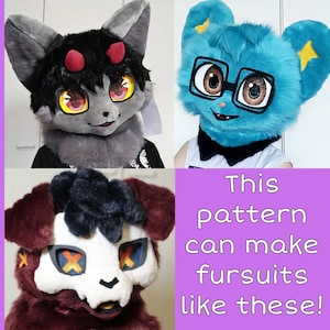 Digital Download Fursuit Kemono Head Base Pattern - Etsy Australia
