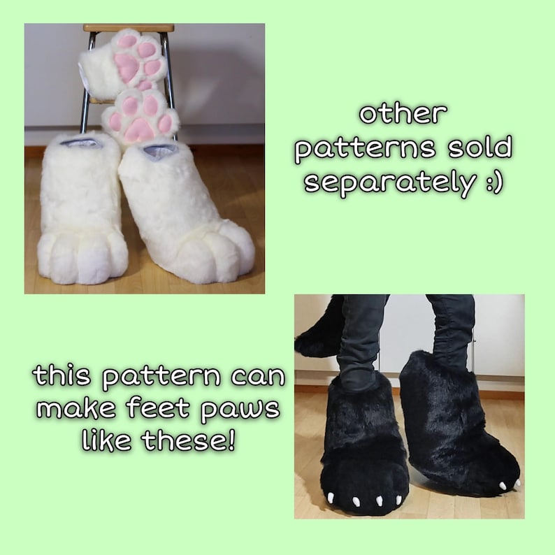 Digital Download Fursuit Digitigrade Feet Paws Pattern NEW AND IMPROVED ...
