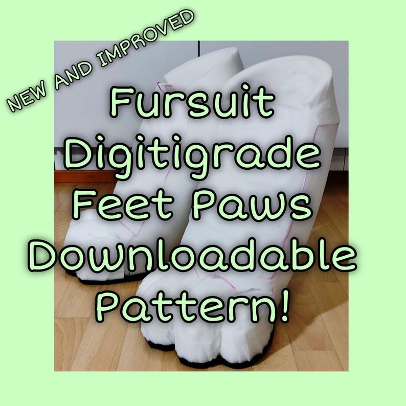 Digital Download Fursuit Digitigrade Feet Paws Pattern NEW AND IMPROVED ...