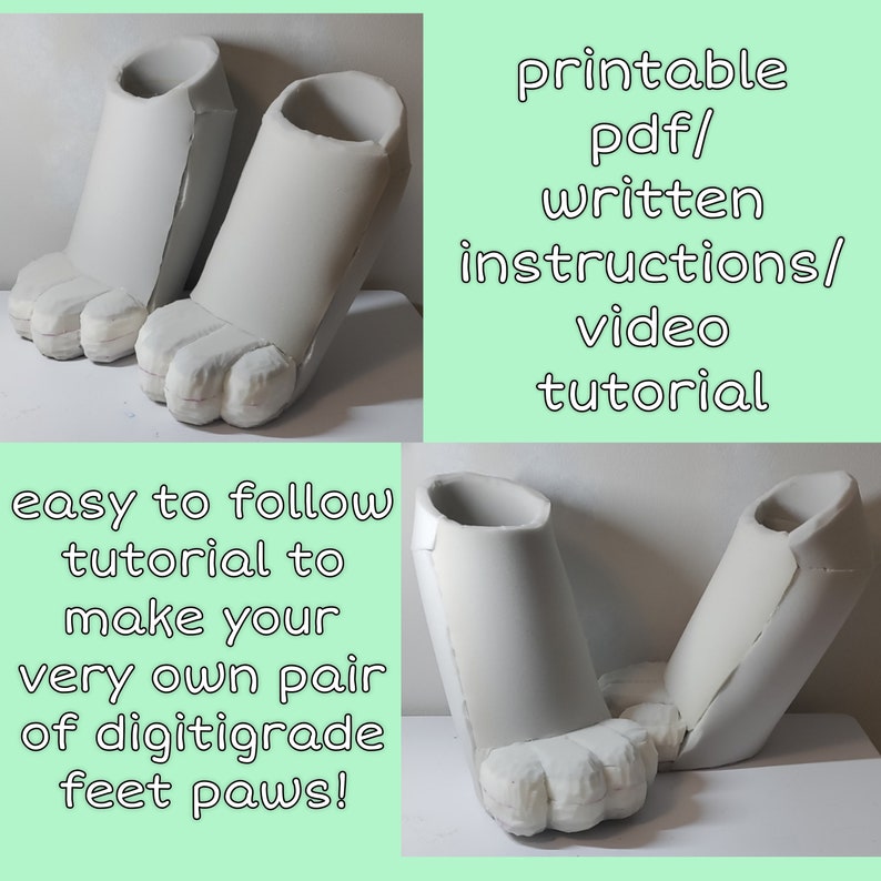 Digital Download Fursuit Digitigrade Feet Paws Pattern - Etsy