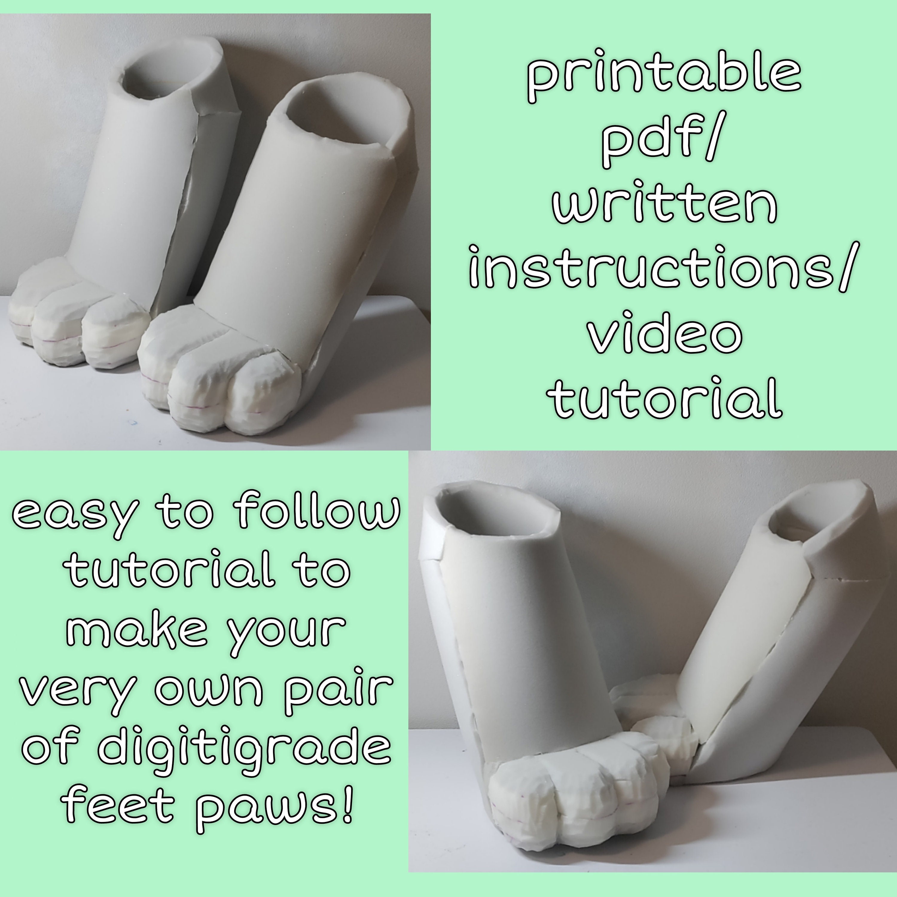 Digital Download Fursuit Digitigrade Feet Paws Pattern - Etsy