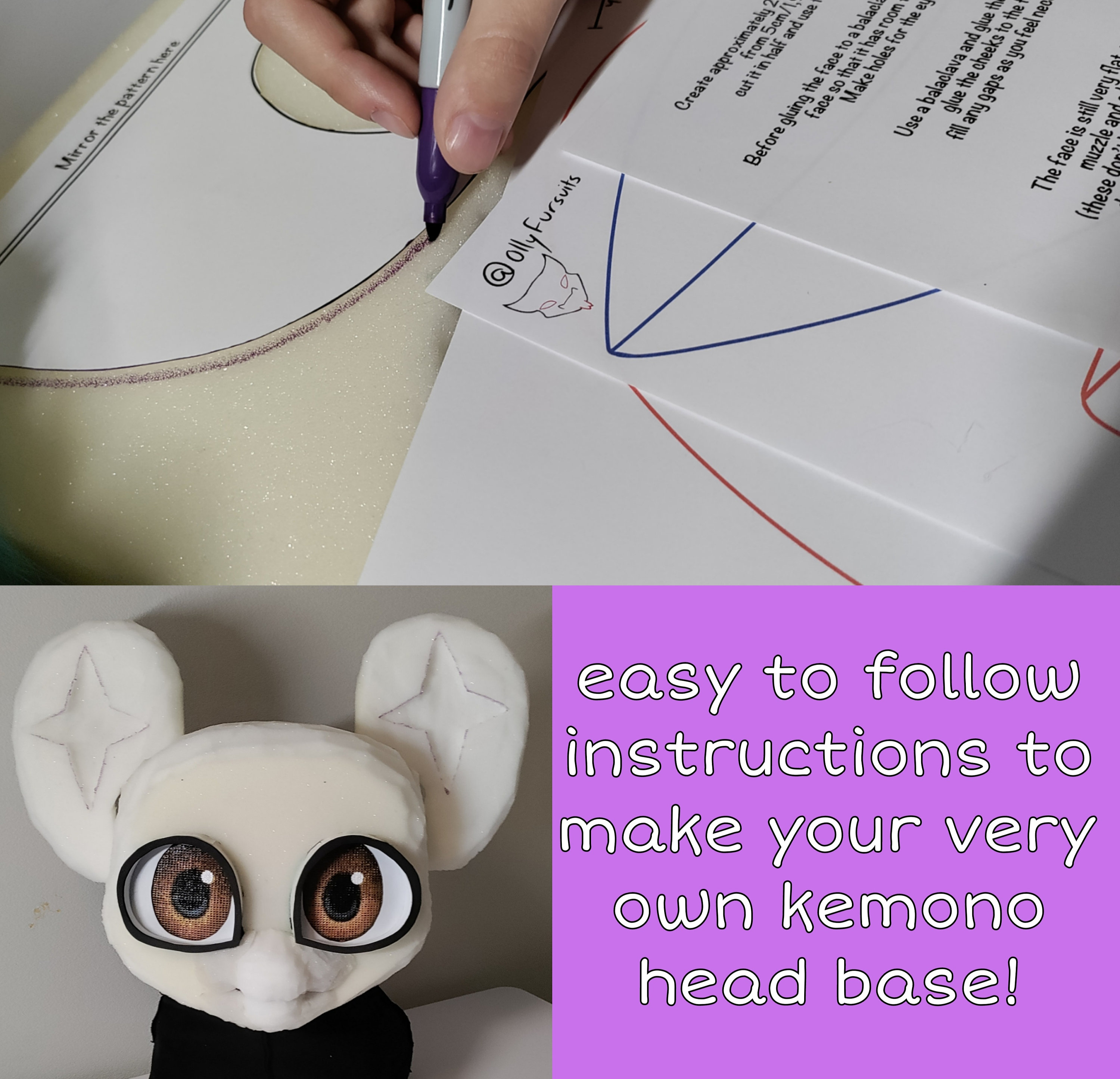 Digital Download Fursuit Kemono Head Base Pattern - Etsy UK