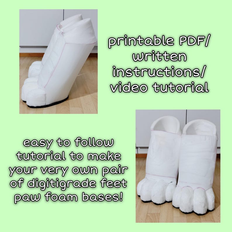 Digital Download Fursuit Digitigrade Feet Paws Pattern NEW AND IMPROVED ...