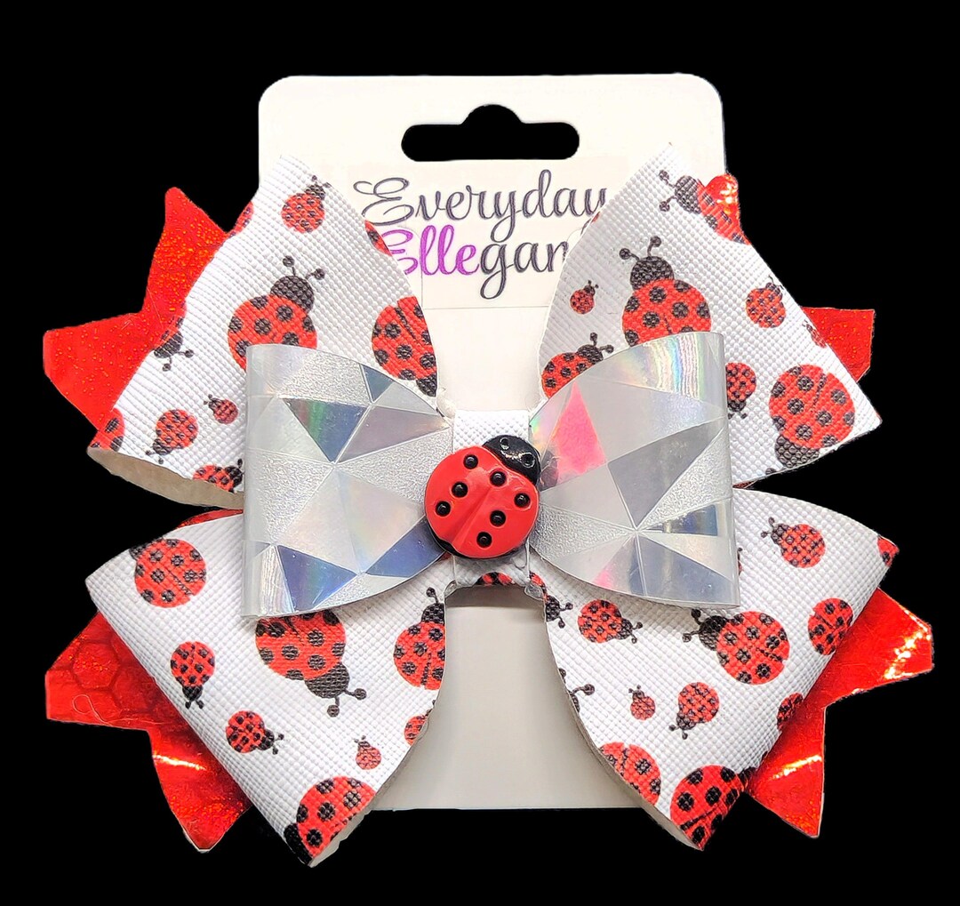 Glitter Ladybug Bow With a Ladybug - Etsy