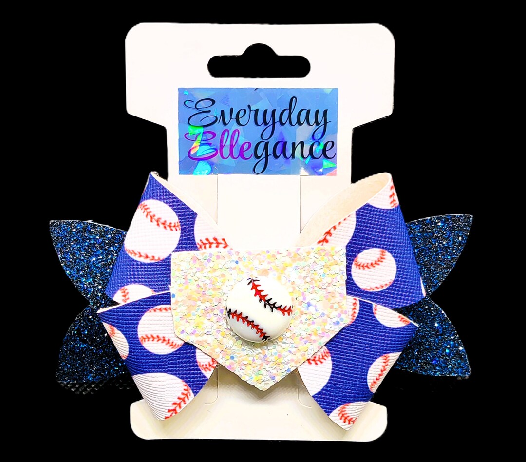 Baseball Glitter Pinwheel Bow With Base and Baseball Accents - Etsy