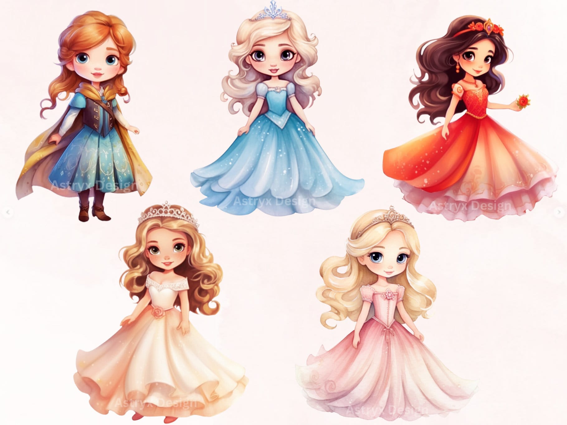 Little Princess Clipart, Fairytale Princess, Nursery Decor PNG, Magical ...