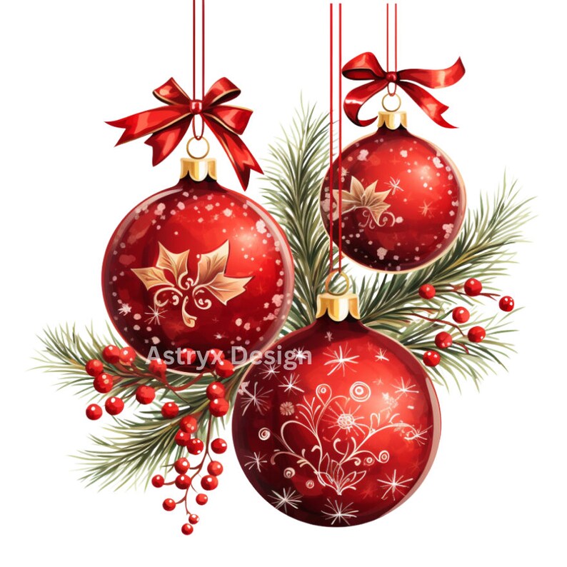 Christmas Clipart Christmas Decoration JPG Bauble Clipart Ornament ...