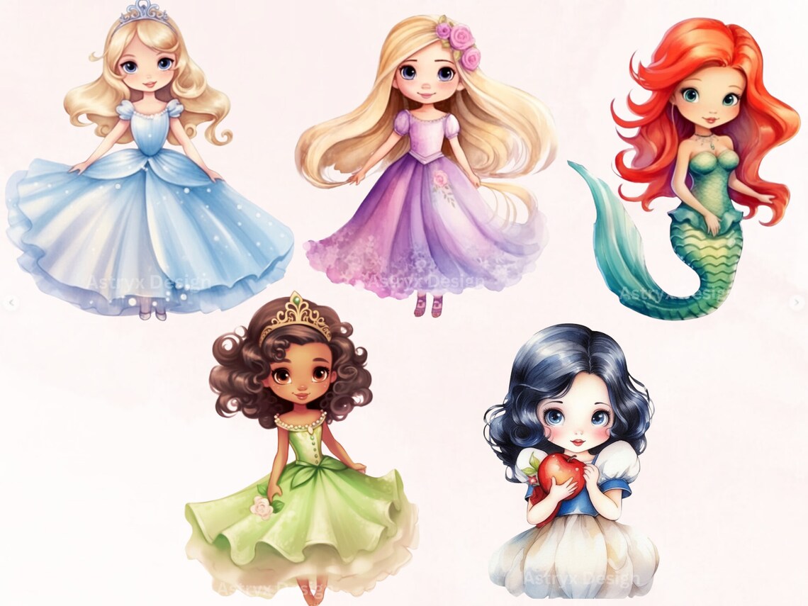 Little Princess Clipart, Fairytale Princess, Nursery Decor PNG, Magical ...