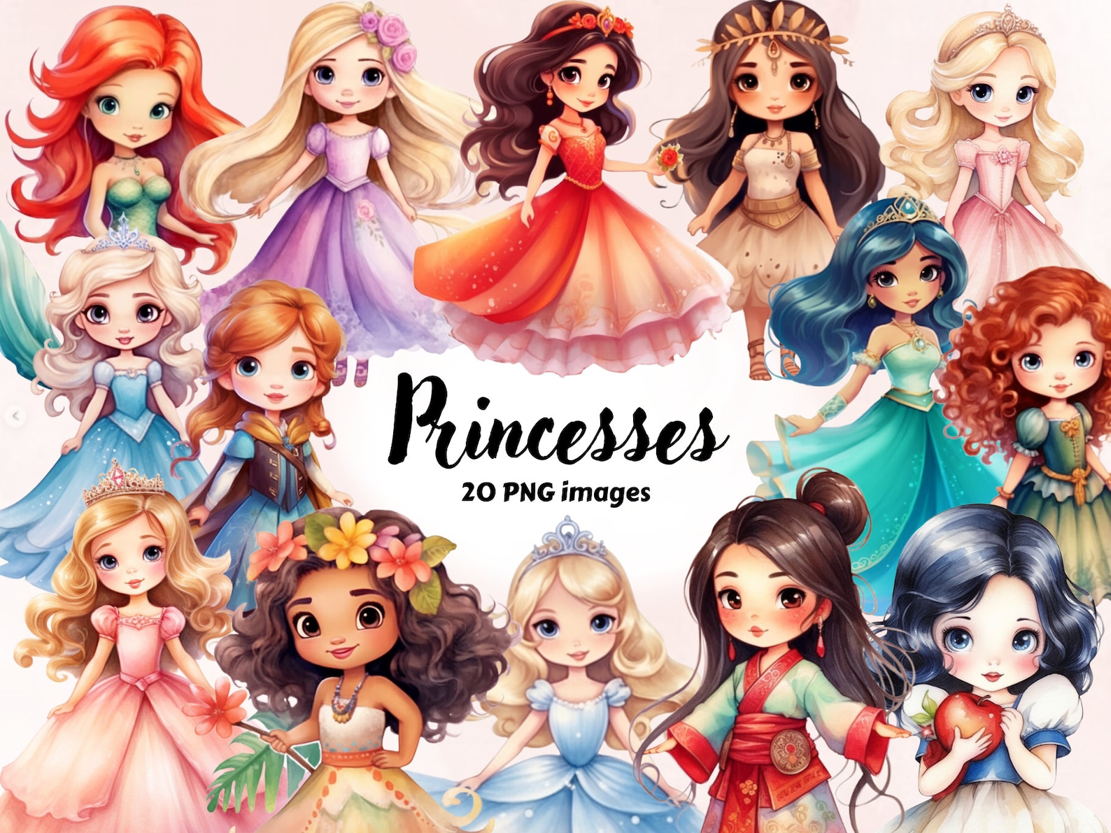 Little Princess Clipart, Fairytale Princess, Nursery Decor PNG, Magical ...
