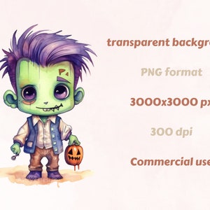 Cute Halloween Clipart Bundle, 28 PNG Kawaii Halloween Clipart for ...