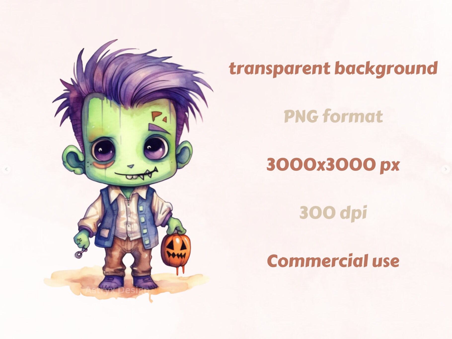 Cute Halloween Clipart Bundle, 28 PNG Kawaii Halloween Clipart for ...