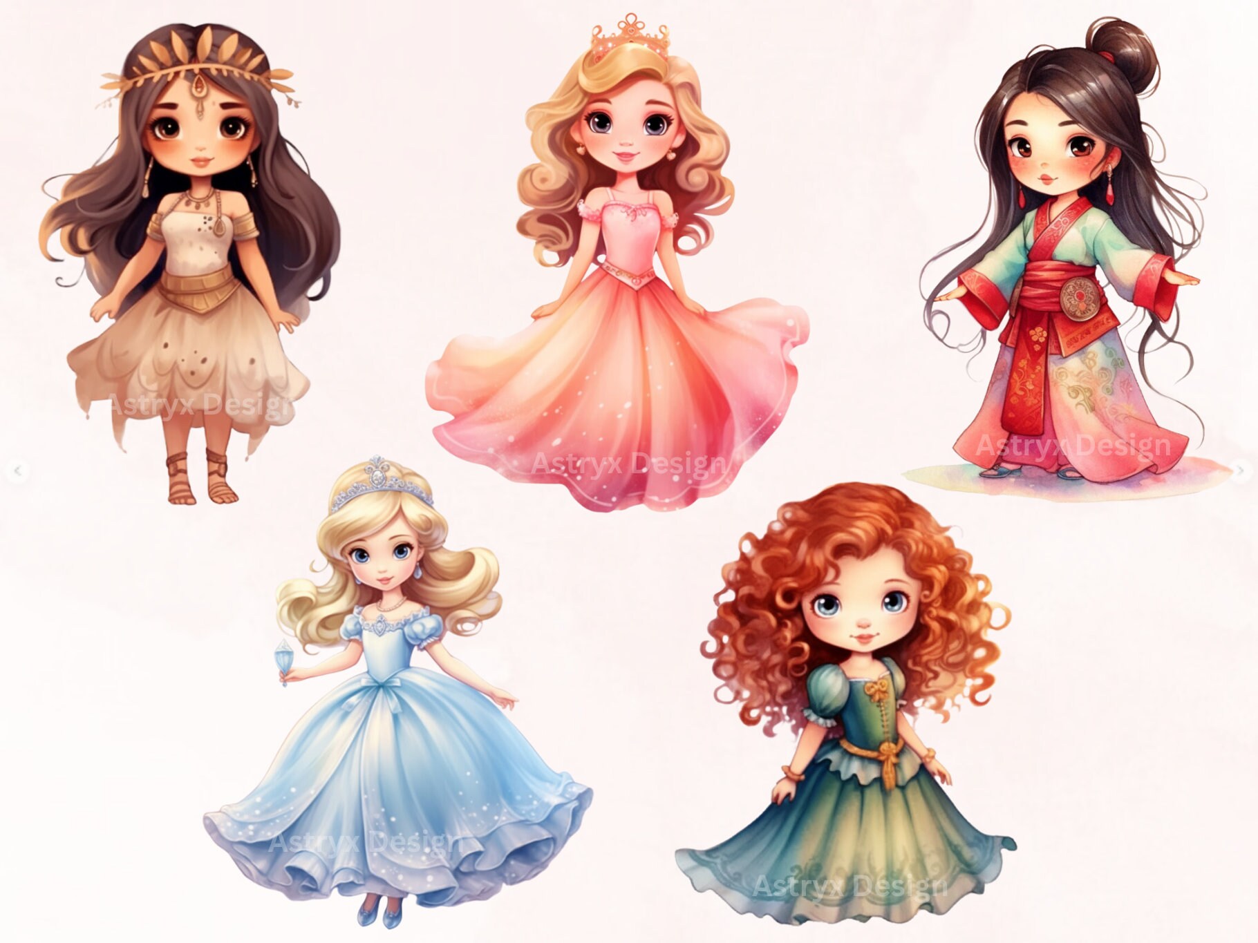 Little Princess Clipart, Fairytale Princess, Nursery Decor PNG, Magical ...