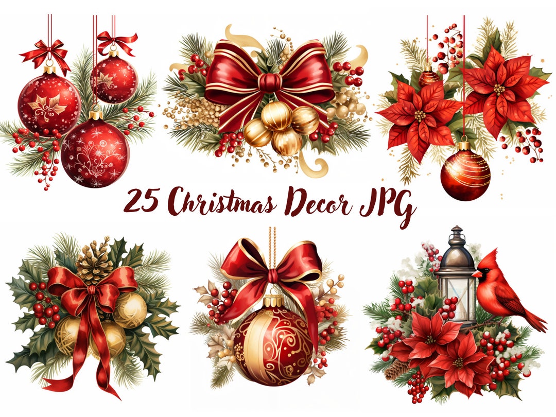 Christmas Clipart Christmas Decoration JPG Bauble Clipart Ornament ...