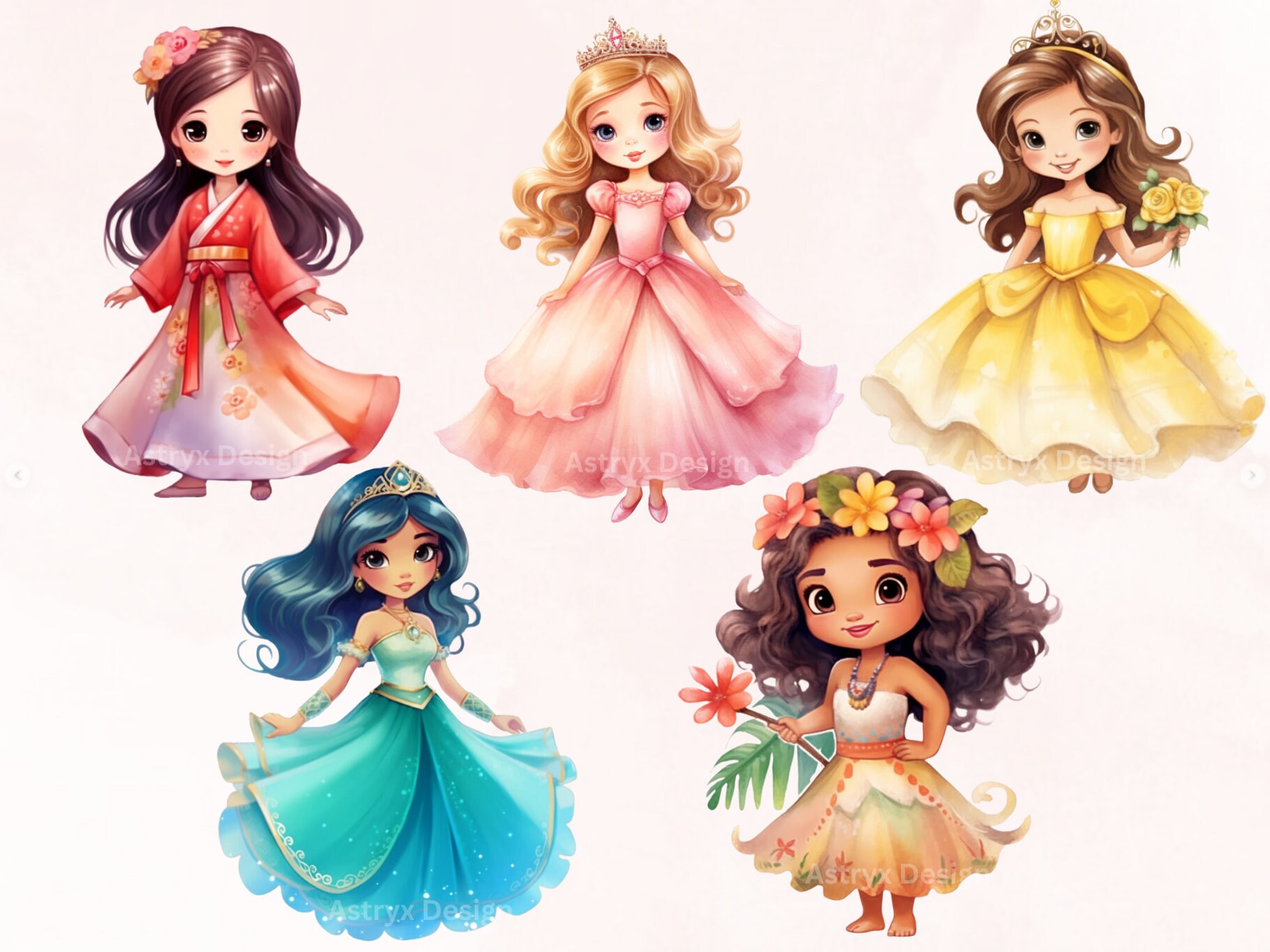 Little Princess Clipart, Fairytale Princess, Nursery Decor PNG, Magical ...