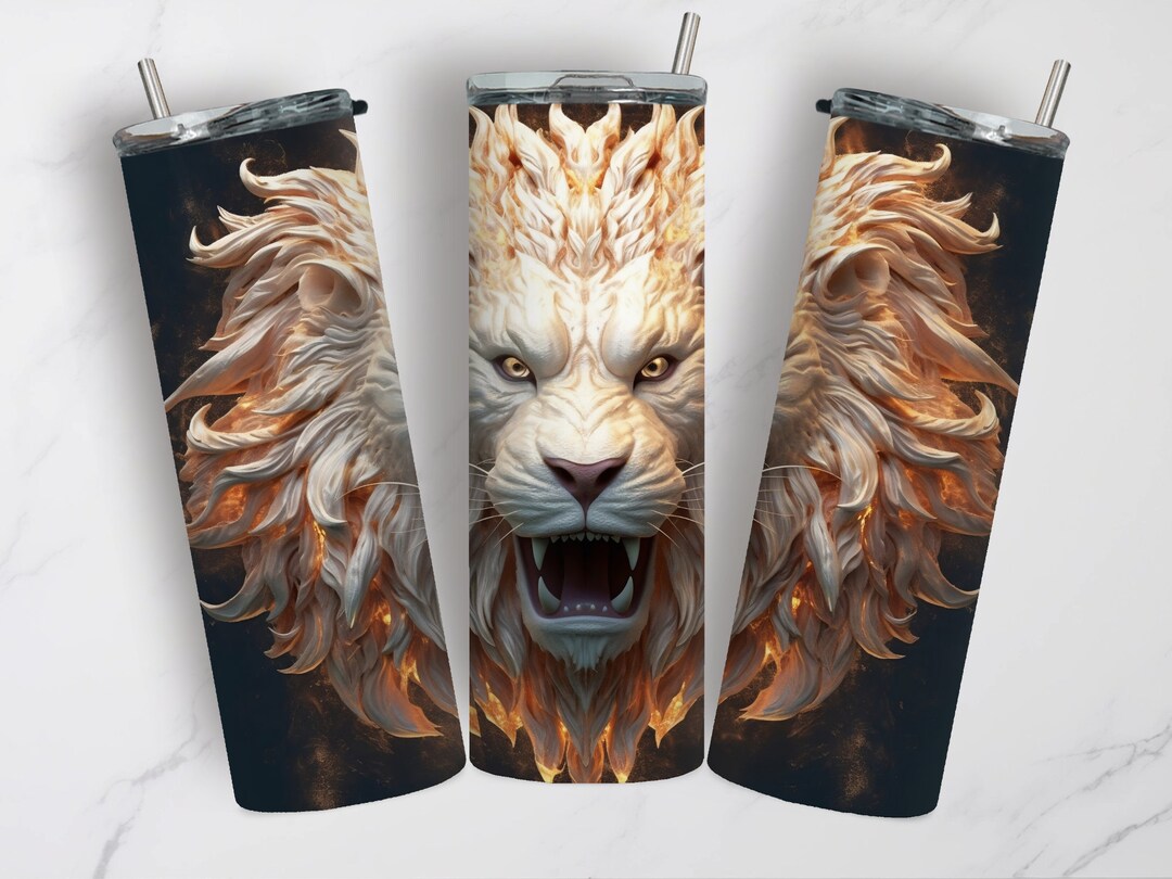 3D Angry Lion Fire Sublimation Design 20 Oz and 30 Oz - Etsy