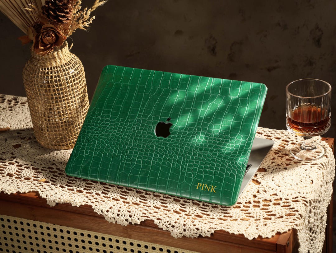 Green Crocodile Pattern MacBook Case for MacBook Air 13 15" Pro 13 14 ...