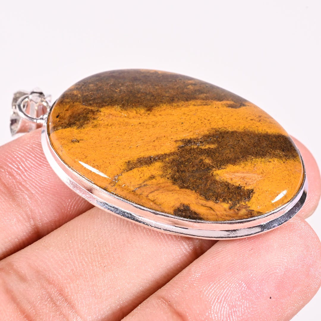 Handmade Natural Yellow Jasper Pendant- Sterling Silver Jewelry ...