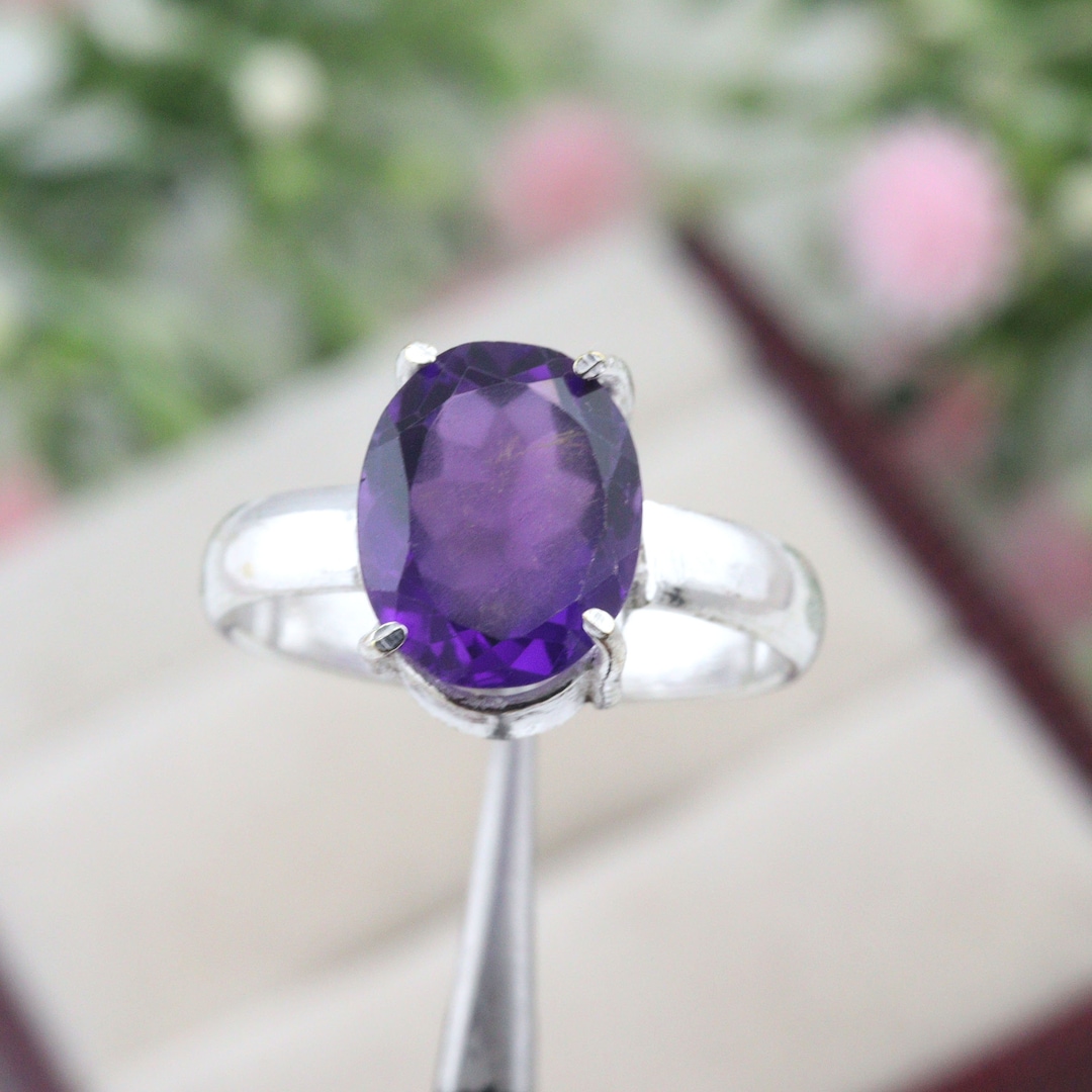 Natural Amethyst Ring, 925 Sterling Silver Handmade Ring, Amethyst Ring ...