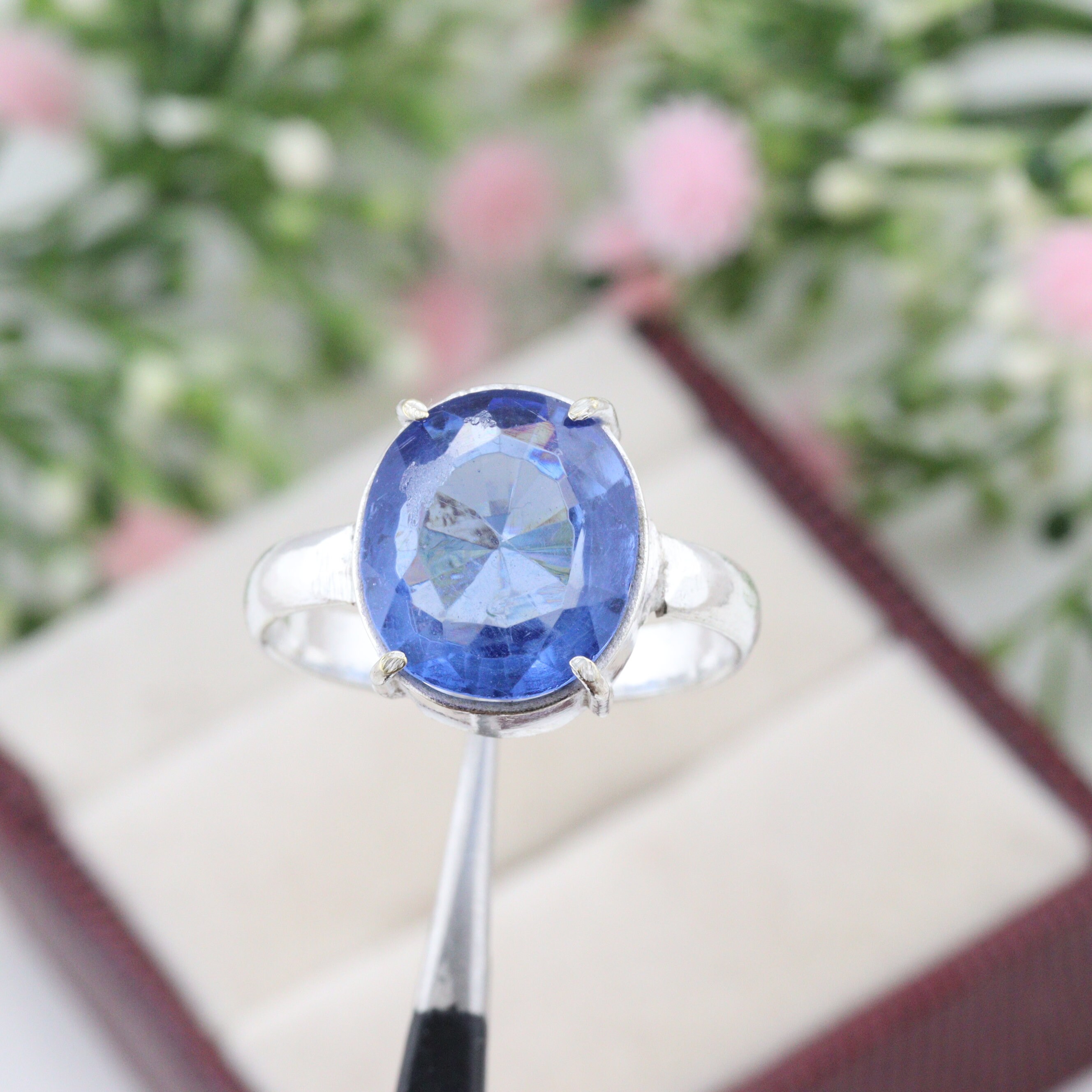 Blue Sapphire Ring, Blue Gemstone Ring, Oval Shape Ring, 925sterling ...