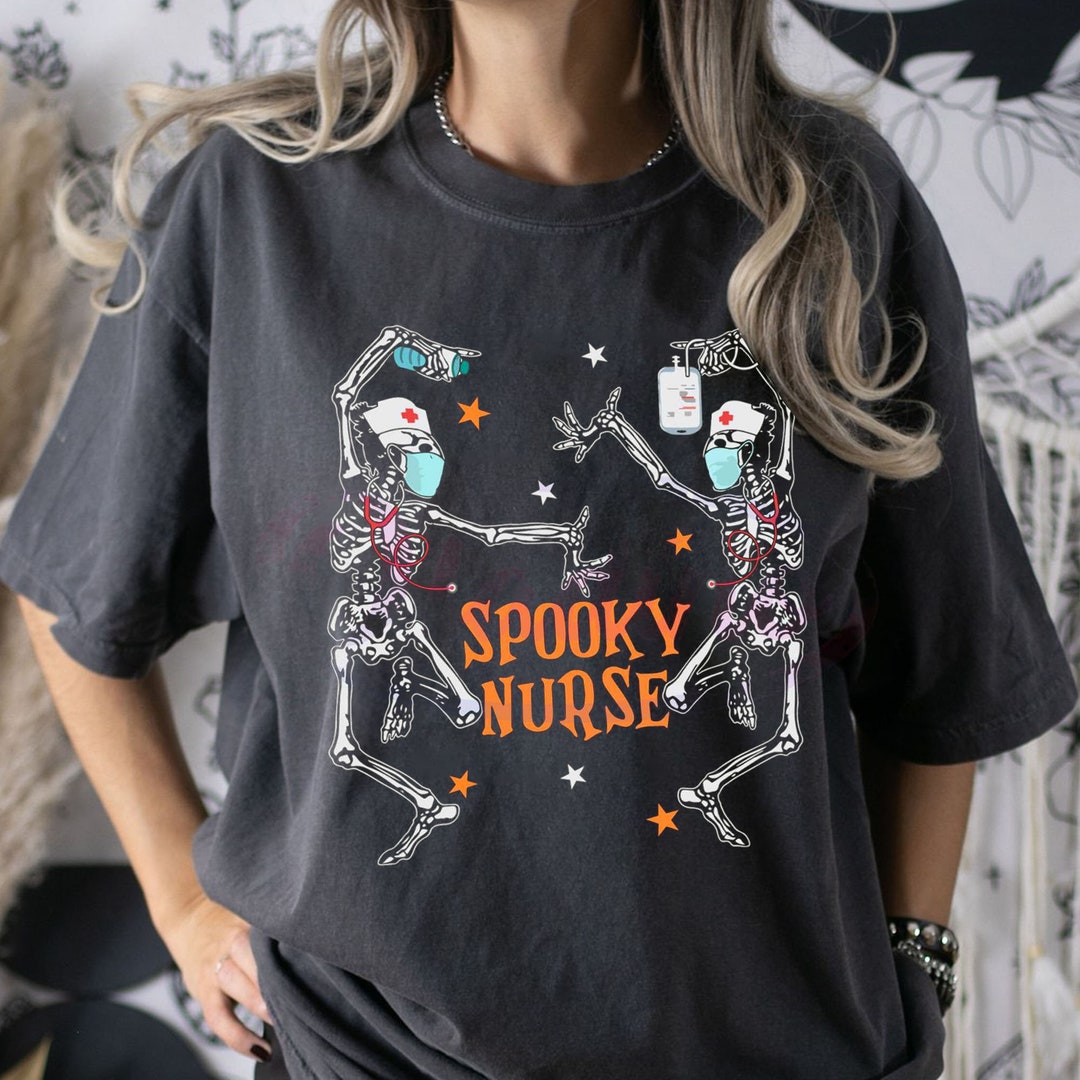 Halloween Dancing Skeleton Nurse T-shirt Spooky Nurse Shirt - Etsy