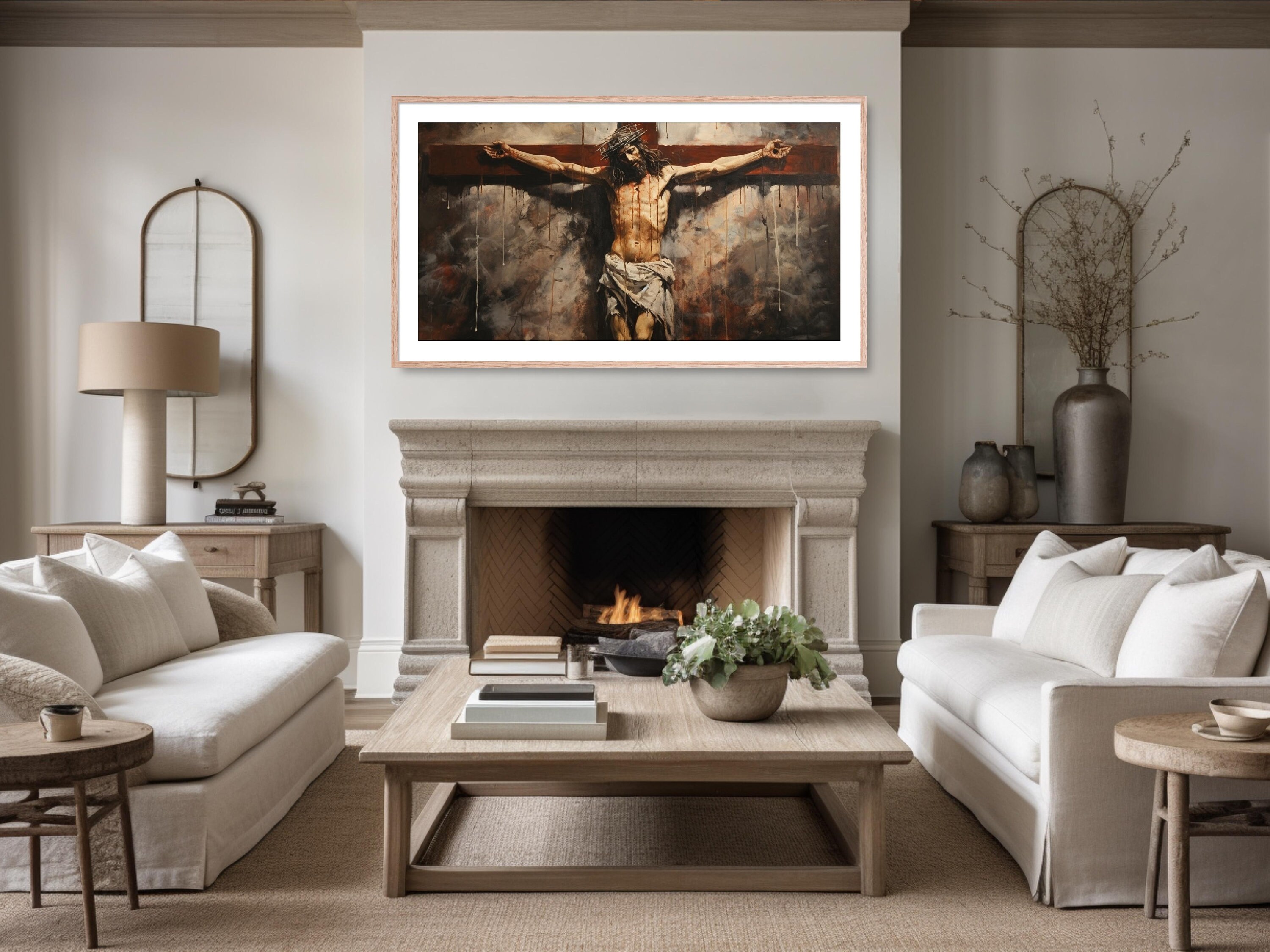 Christian Frame TV Art, Crucifixion of Jesus Frame TV Art, Instant ...