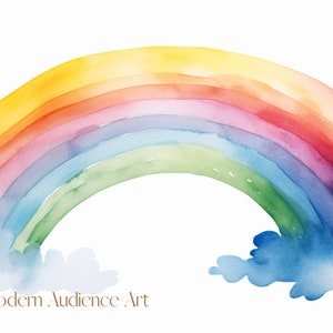 Digital Frame TV Art | Watercolor Rainbow | Child Artwork | Modern ...