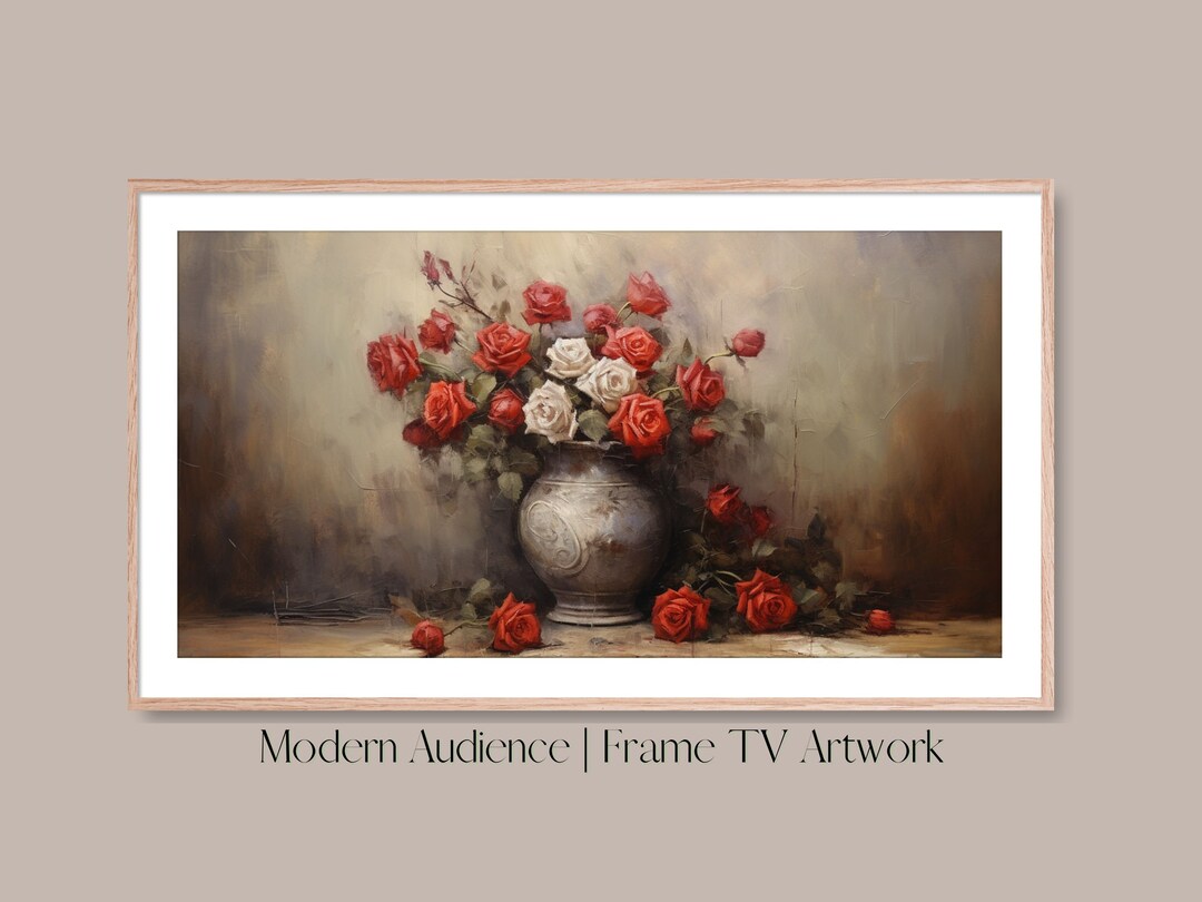 Digital Frame TV Art | Antique Vase | Modern Audience | Roses Digital ...