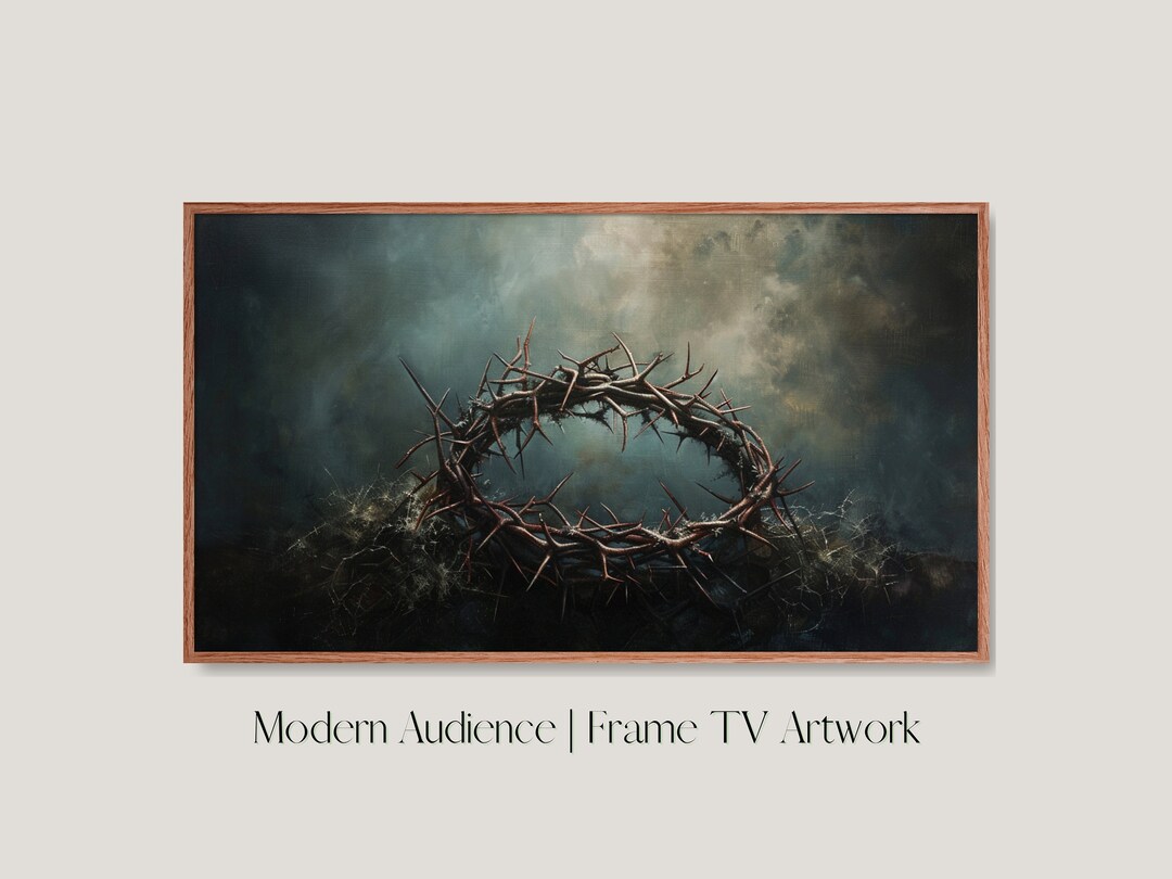 Christian Frame TV Art, Crown of Thorns Moody, Jesus Frame TV Art ...
