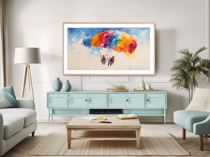Digital Frame TV Art | Parasailing Oil Painting Frame TV Art Instant ...