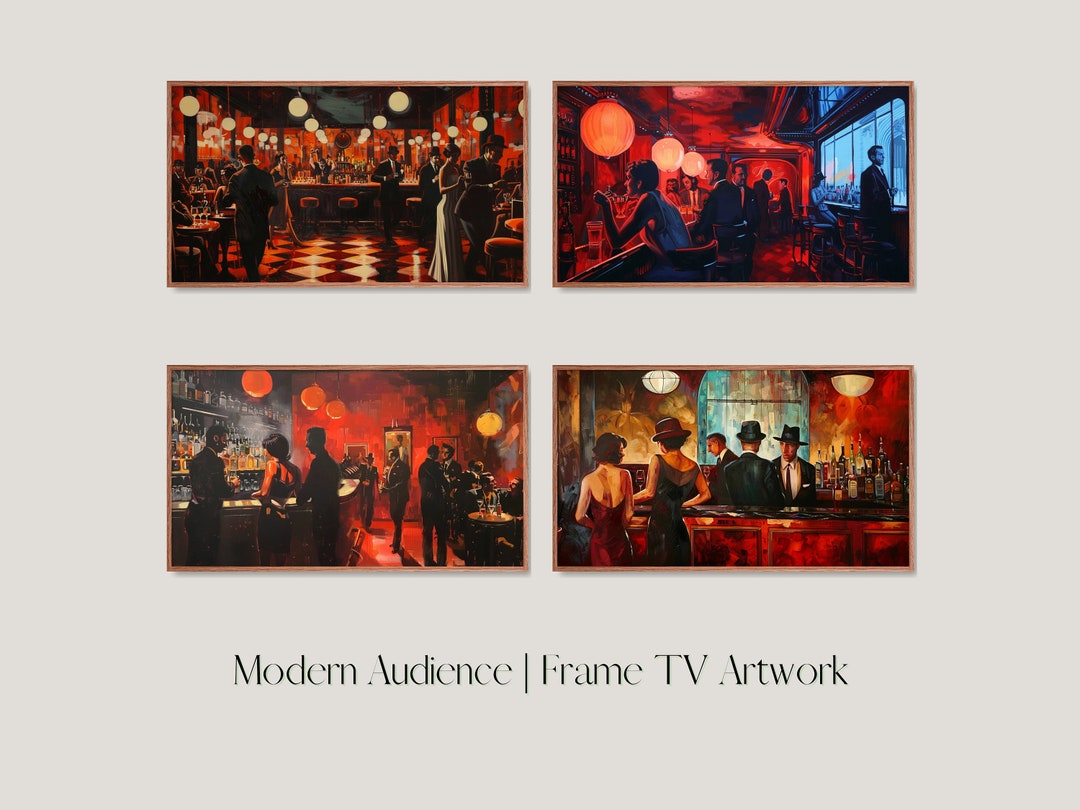 The Frame TV Art, Art Deco Painting Frame Art, Speakeasy Artwork, Bar ...