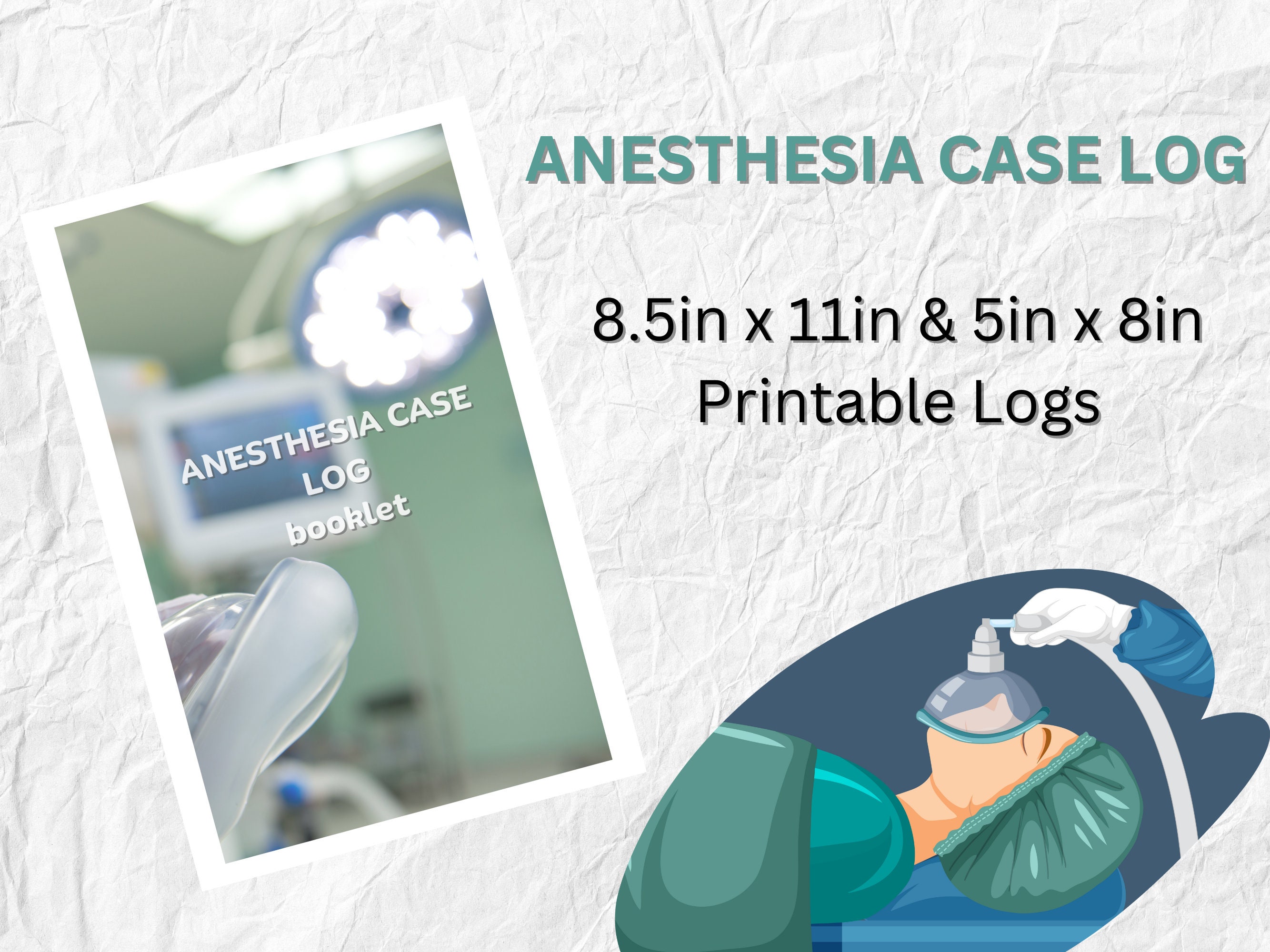 Anesthesia School Study Book Case Log Journal Nurse Anesthetist Case ...