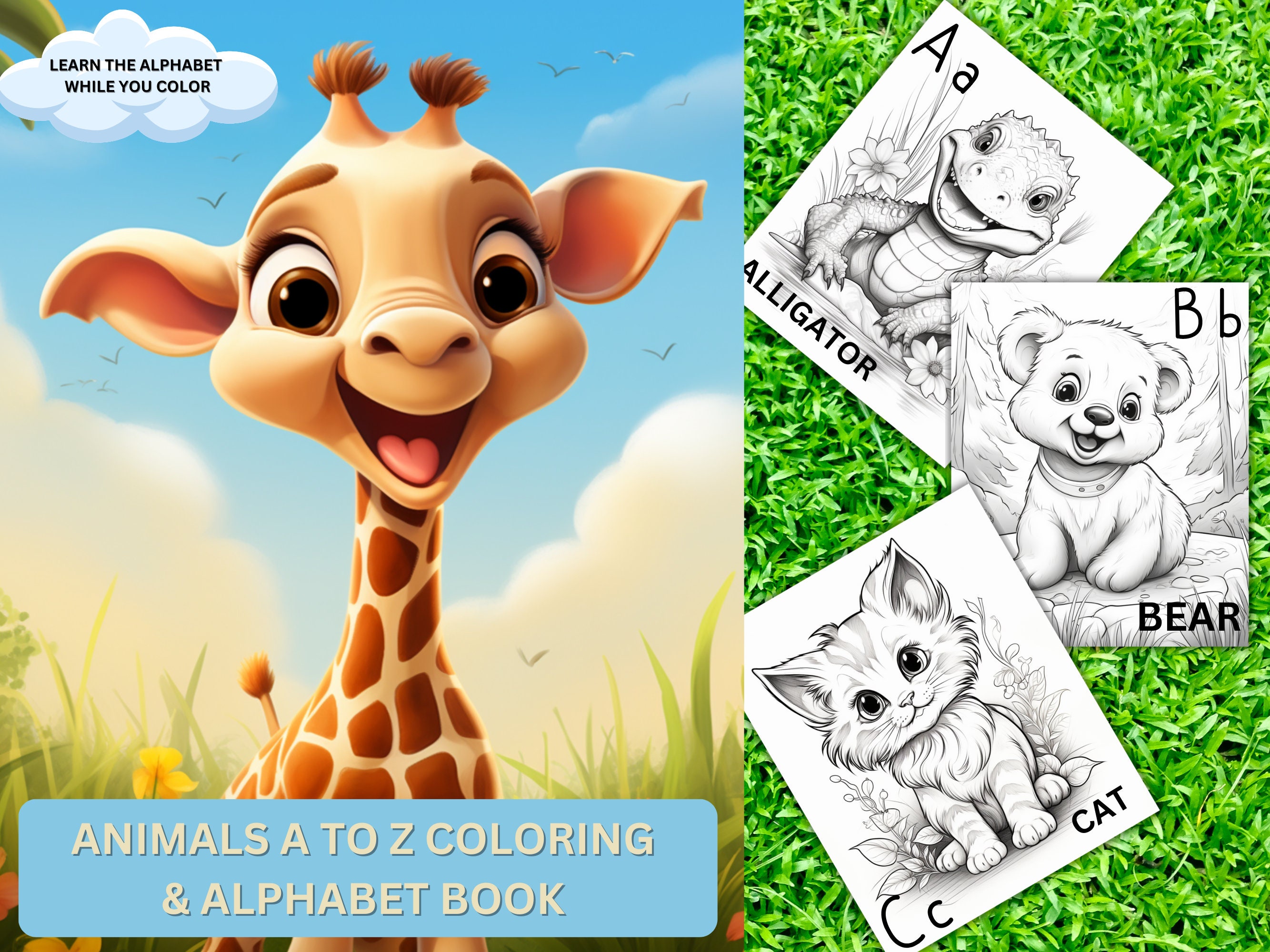 Animal Alphabet Coloring Book: A Captivating Journey From A to Z ...