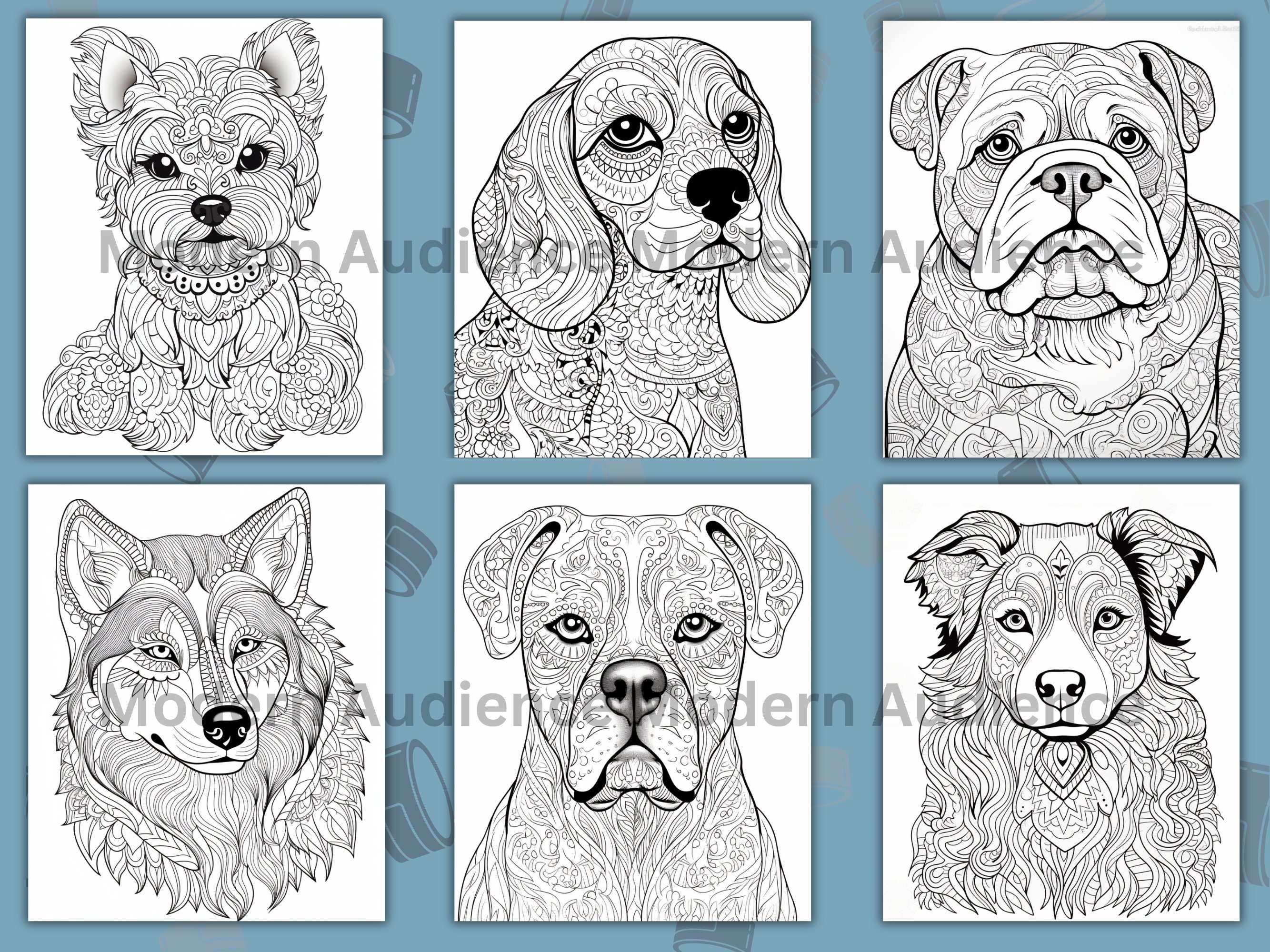 Canine Kaleidoscope: Mandalas Coloring Book Featuring Top 25 Dog Breeds ...